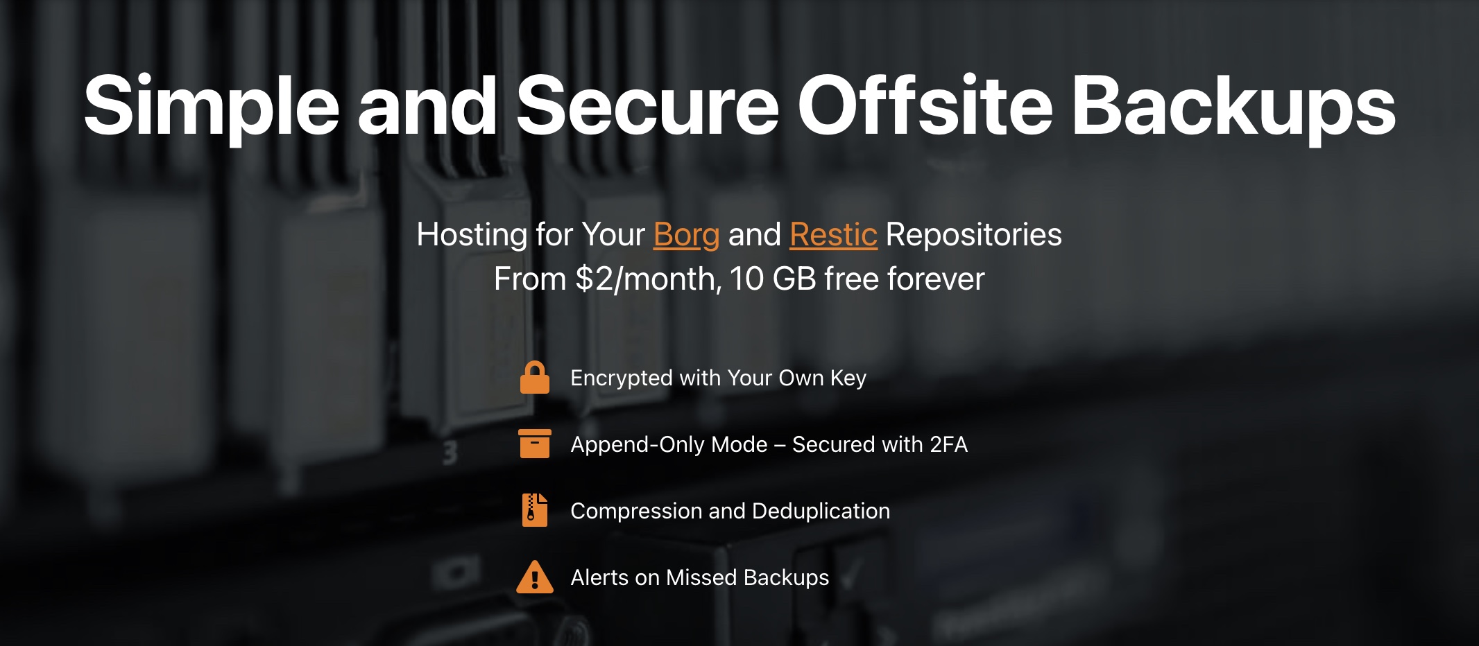 BorgBase - Simple and Secure Offsite Backups